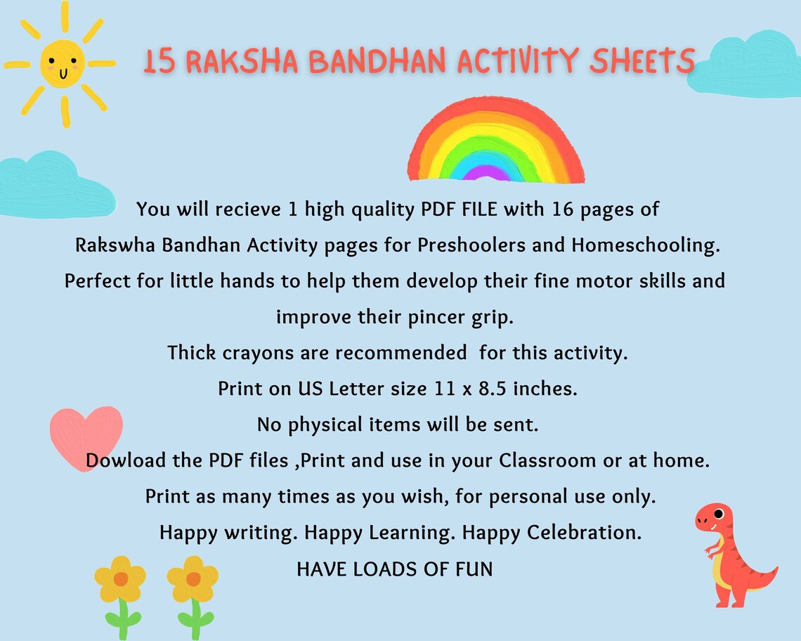 15 Raksha Bandhan Activity Pages for Preschoolers Printable Worksheets ...