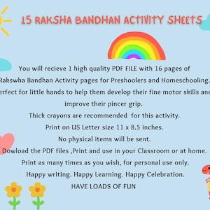 15 Raksha Bandhan Activity Pages for Preschoolers Printable Worksheets ...