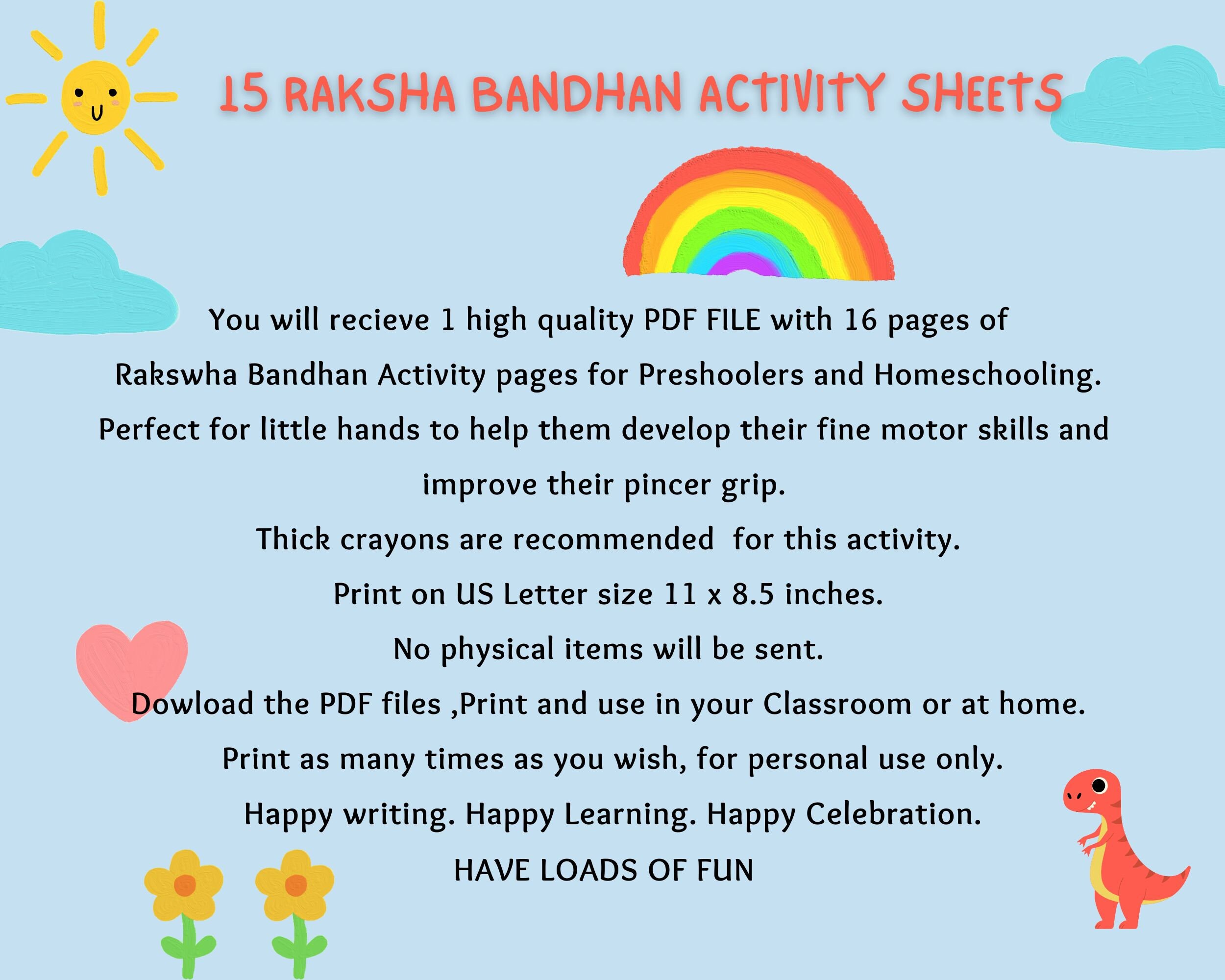 15 Raksha Bandhan Activity Pages for Preschoolers Printable Worksheets ...