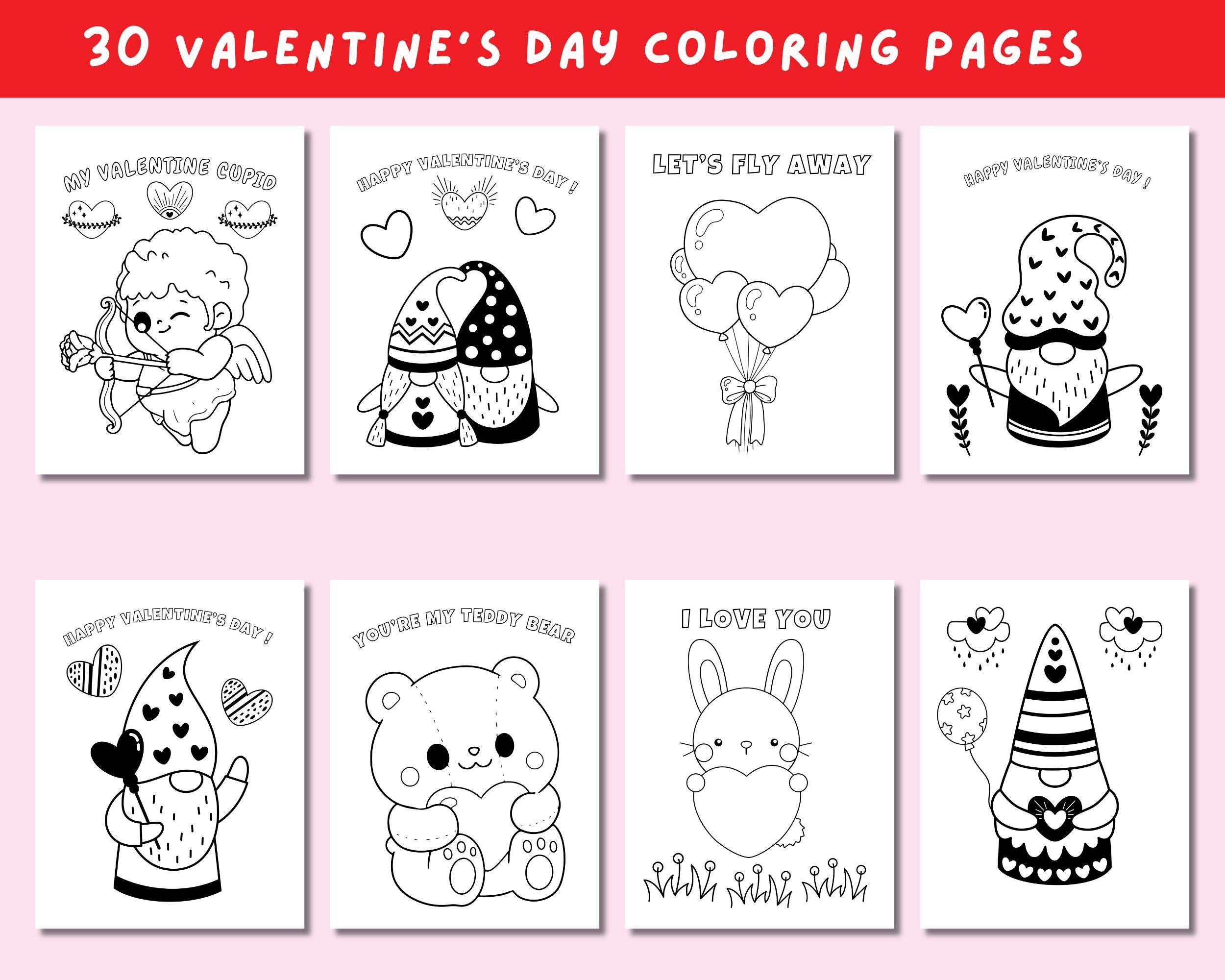 30 Valentine's Day Printable Coloring Pages Kids Valentines Day ...