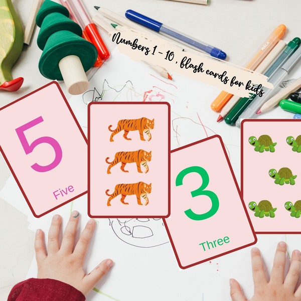 Animal Number Cards - Etsy