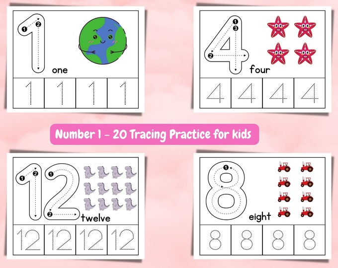 Printable Numbers 1-50 Tracing Worksheets: Homeschool Kindergarten (PDF ...