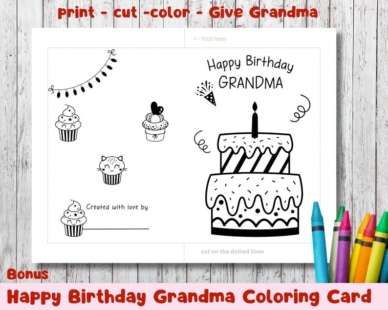 Happy Birthday Grandma Coloring Page DIGITAL | All About Nana Fill in ...