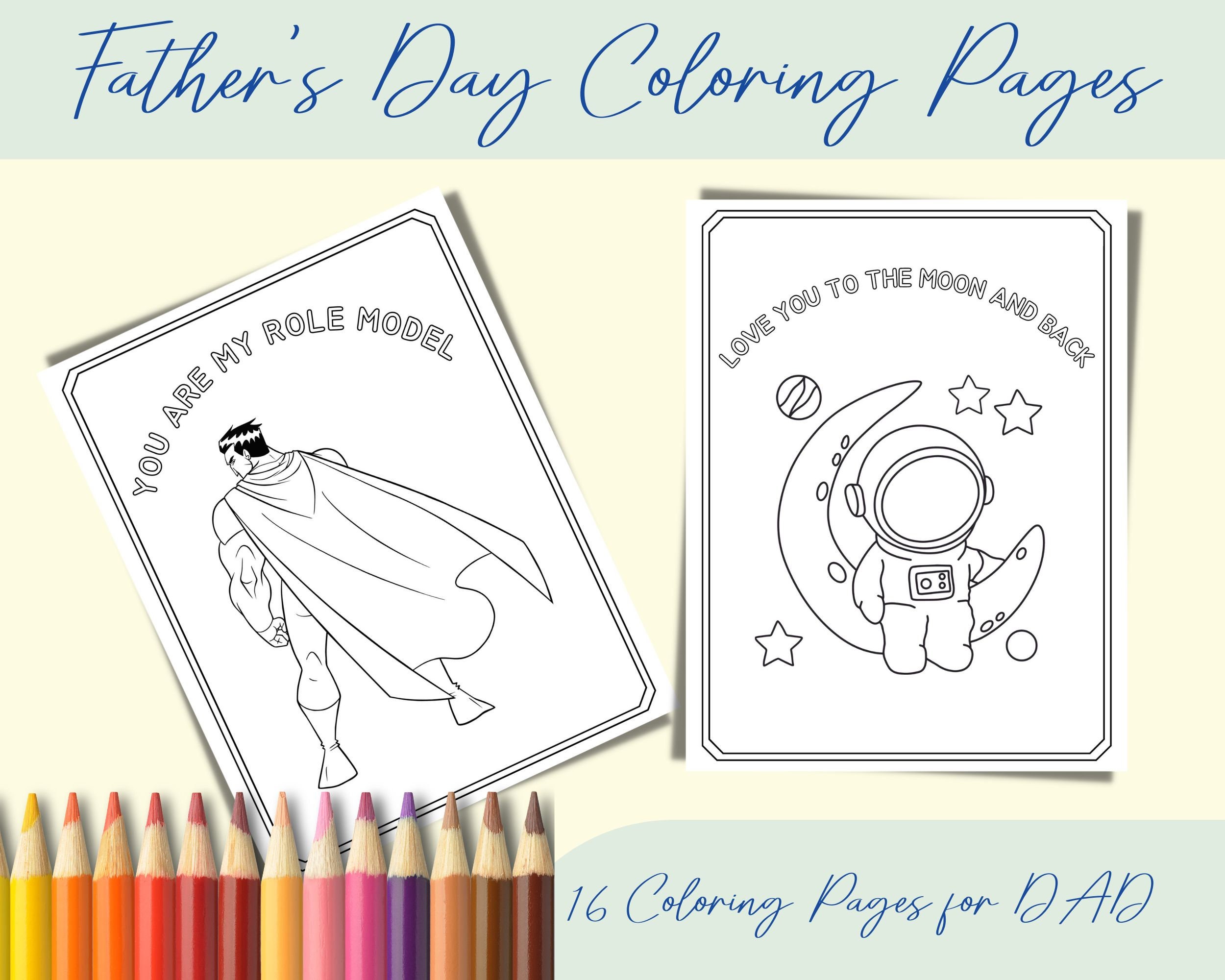 16 Easy and Simple Coloring Pages for Father's Day | Printable Father's ...
