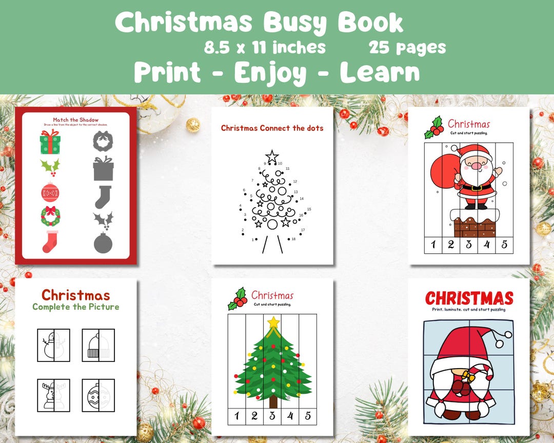 Christmas Busy Book Printable Download, Christmas Busy Binder ...