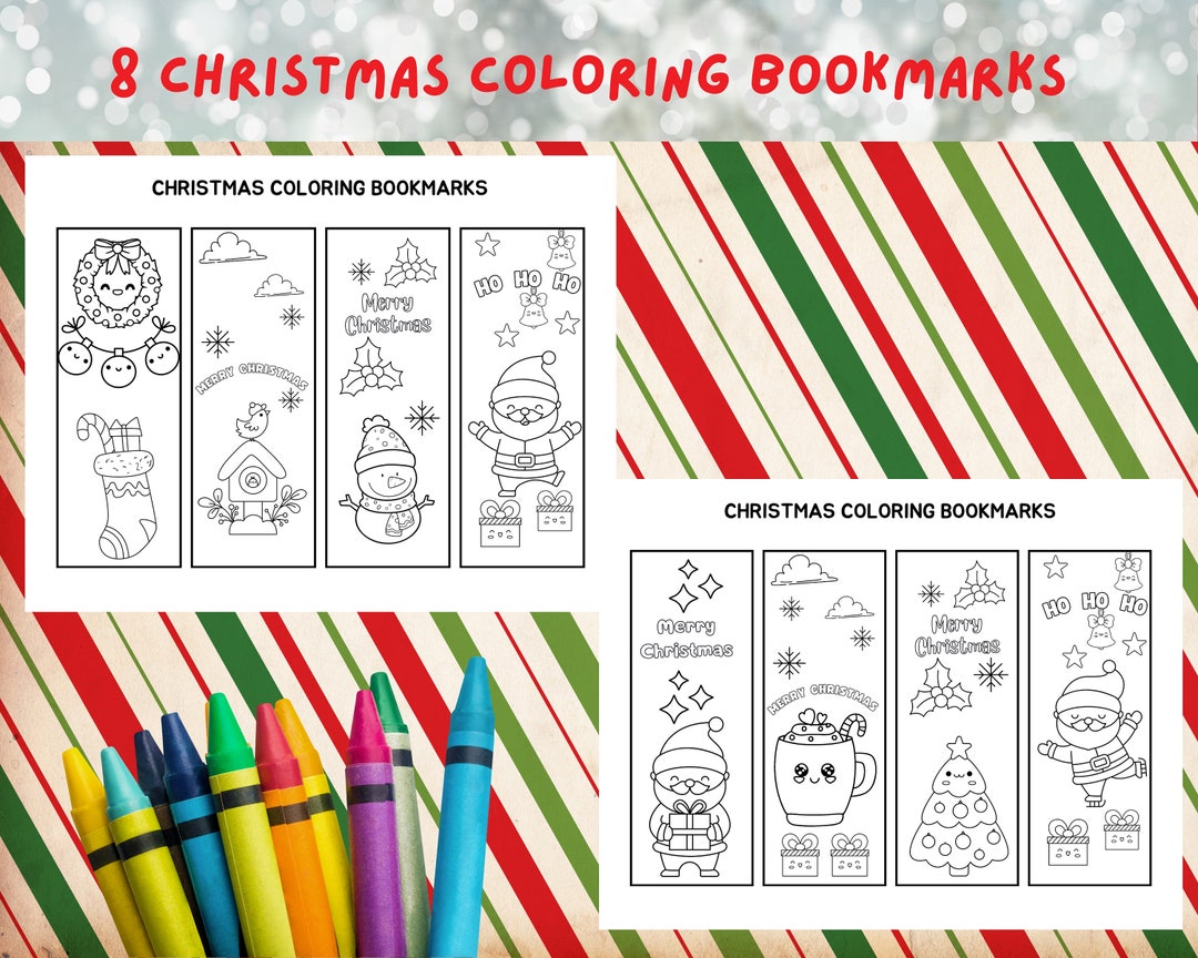 8 Christmas Coloring Bookmarks Printable Christmas Coloring Bookmarks ...