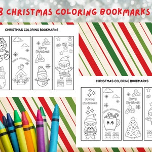 8 Christmas Coloring Bookmarks Printable Christmas Coloring Bookmarks ...