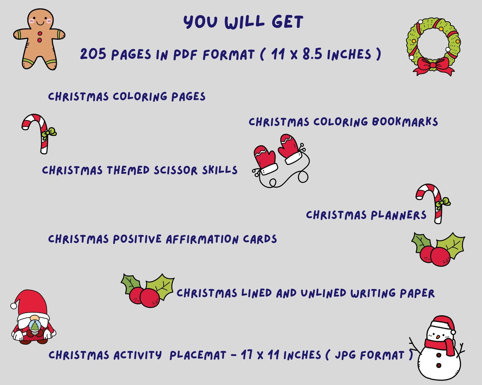 205 Pages Christmas Themed Bundle for Kids Line Tracing, Activity ...