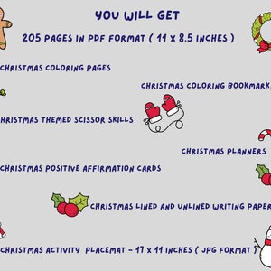 205 Pages Christmas Themed Bundle for Kids Line Tracing, Activity ...