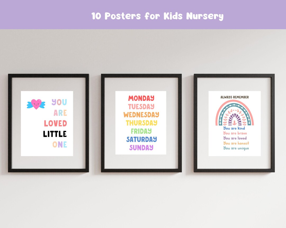 Educational Posters Set: Alphabet, Numbers, Shapes - Homeschool ...