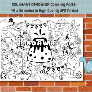 XXL Giant Dinosaur Coloring Poster | GIANT Coloring Poster for Kids ...