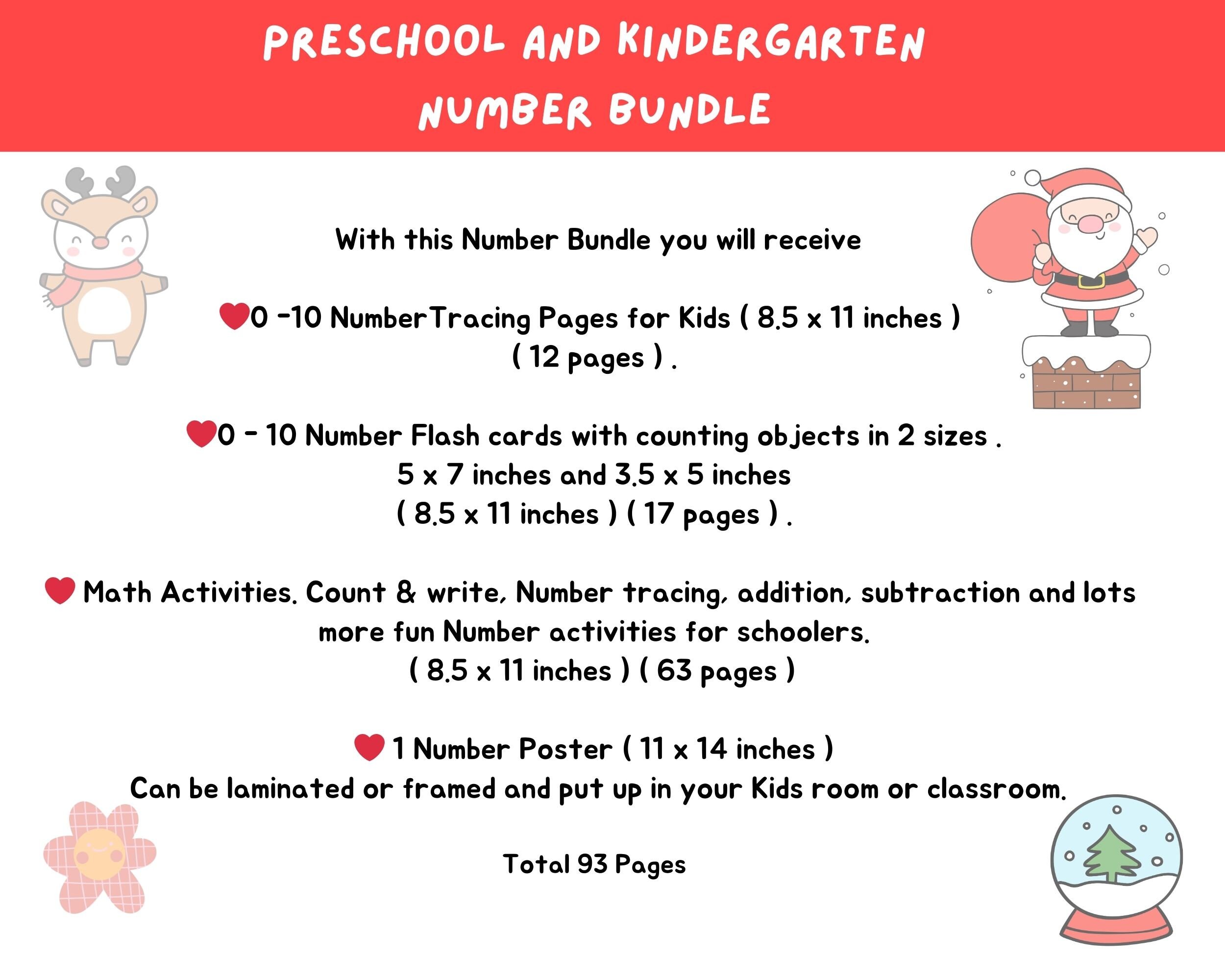 Preschool Pre-k Kindergarten Math Learning Bundle, Printable Activity ...