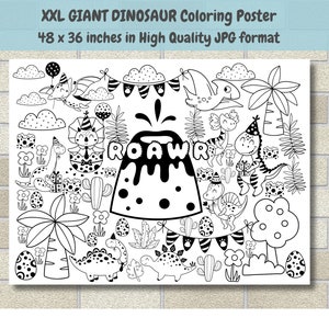 XXL Giant Dinosaur Coloring Poster | GIANT Coloring Poster for Kids ...