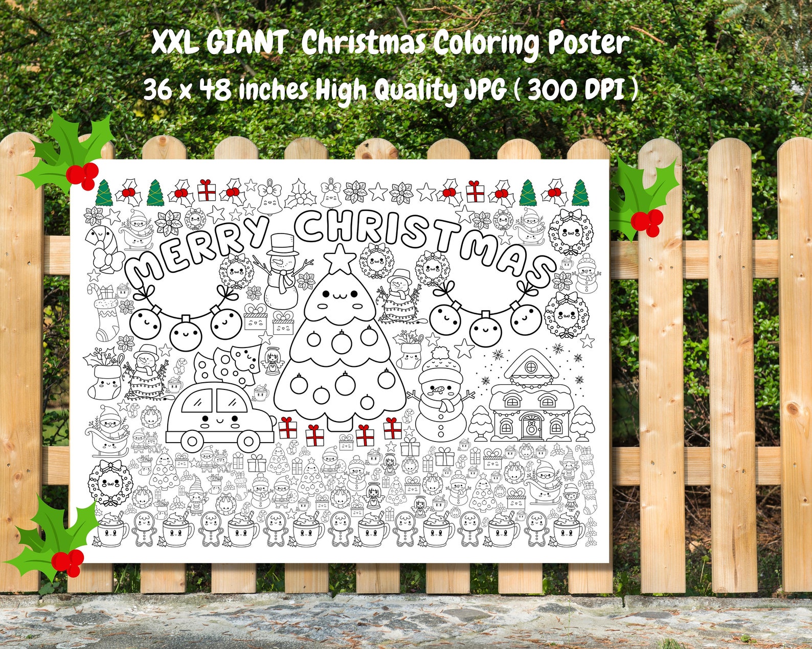 XXL Giant Christmas Poster GIANT Coloring Poster for Kids - Etsy