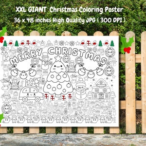 XXL Giant Christmas Poster GIANT Coloring Poster for Kids - Etsy