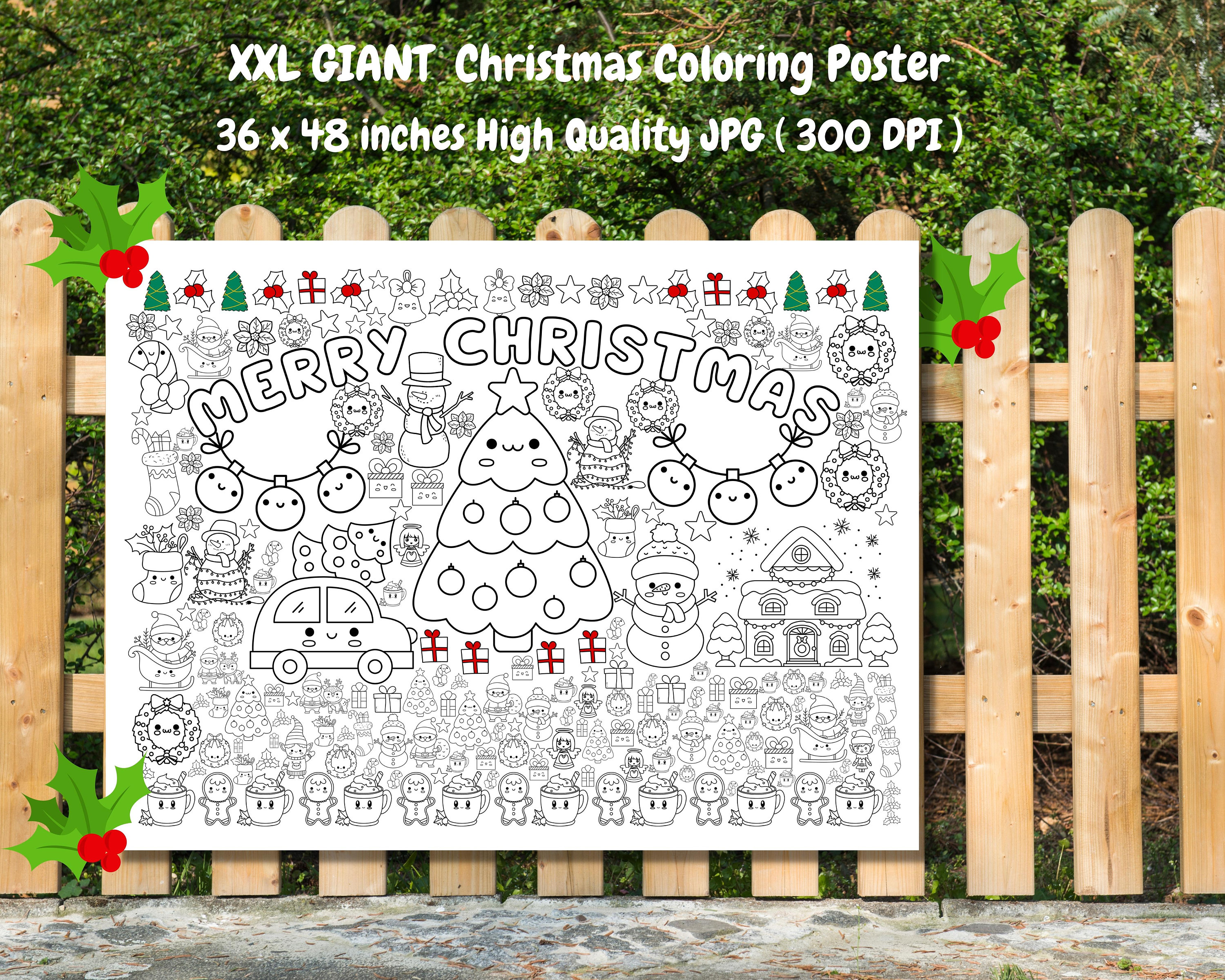 XXL Giant Christmas Poster GIANT Coloring Poster for Kids Christmas ...