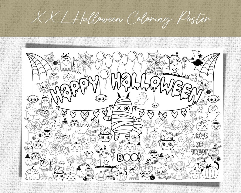 Giant Halloween Coloring Poster: Kids' Activity Game (48x36 Inches, JPG ...