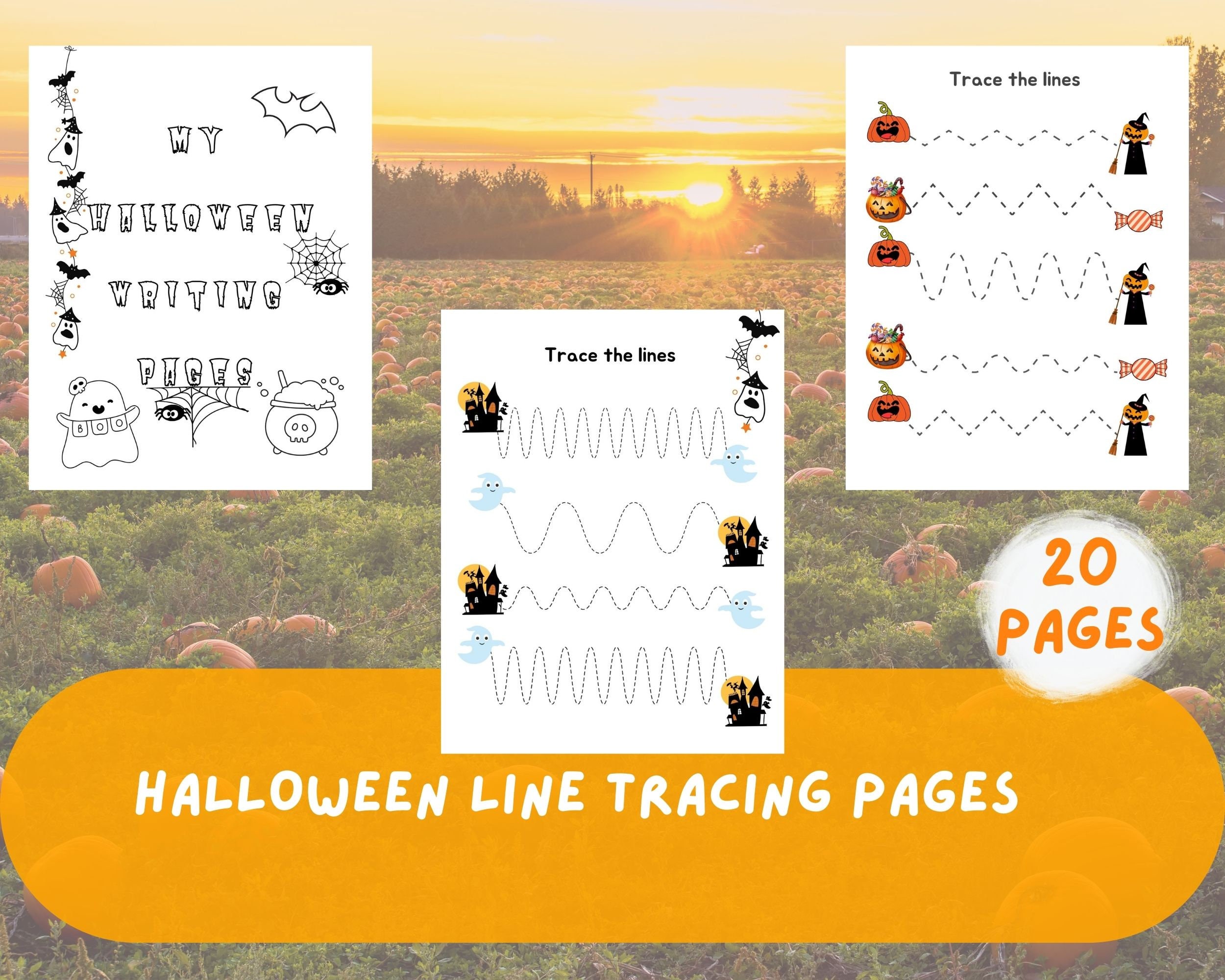 Halloween Line Tracing Worksheets: Fine Motor Skills, Pre-writing (PDF ...