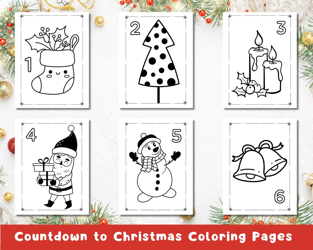Advent Christmas Coloring Pages, Family Countdown Activity (PDF) - Etsy