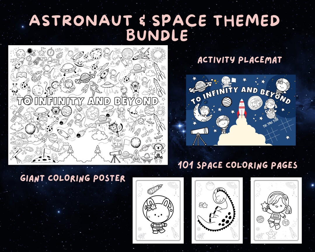Space BUNDLE for Kids | Space Coloring Poster | GIANT Coloring Poster ...