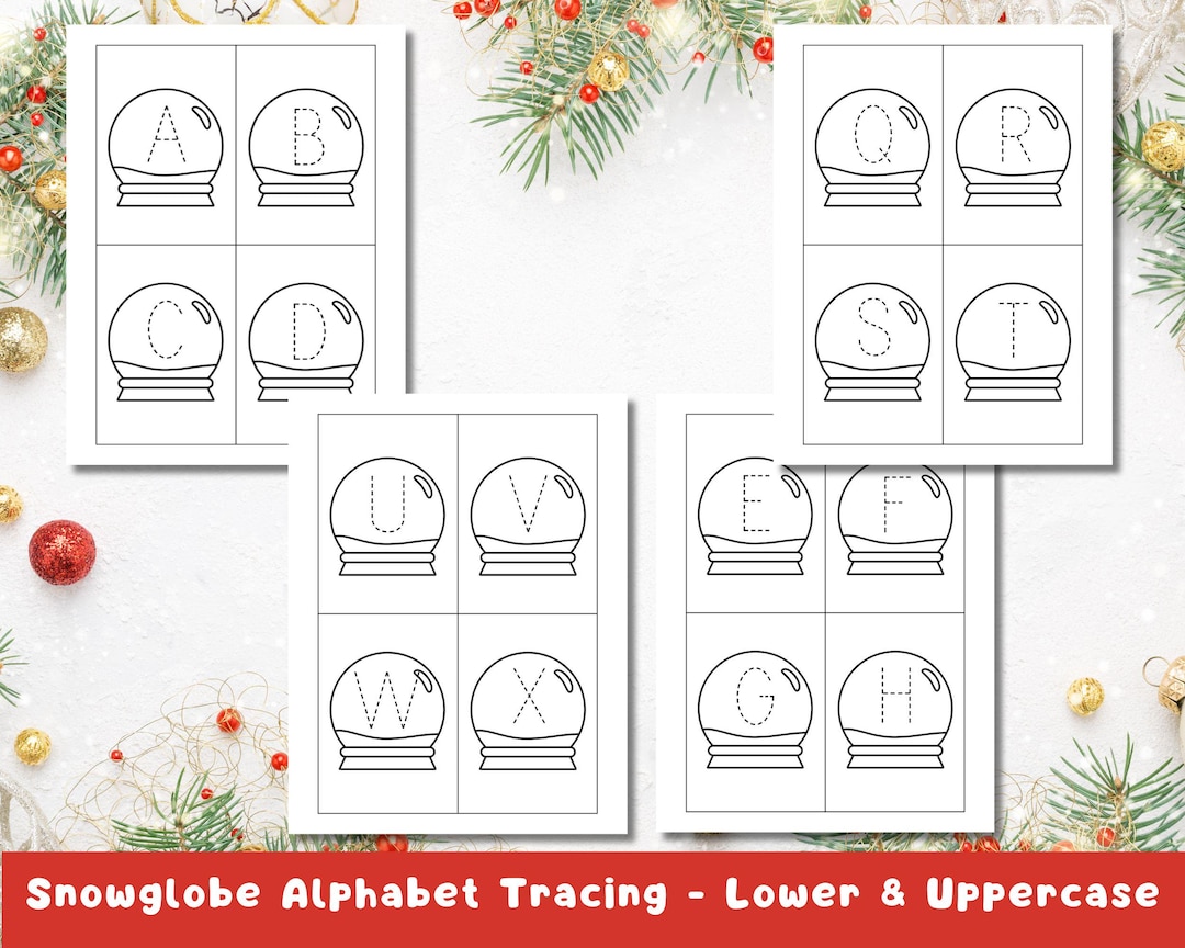 Snowglobe Alphabet Letter Tracing for Preschoolers | Alphabet Letter ...