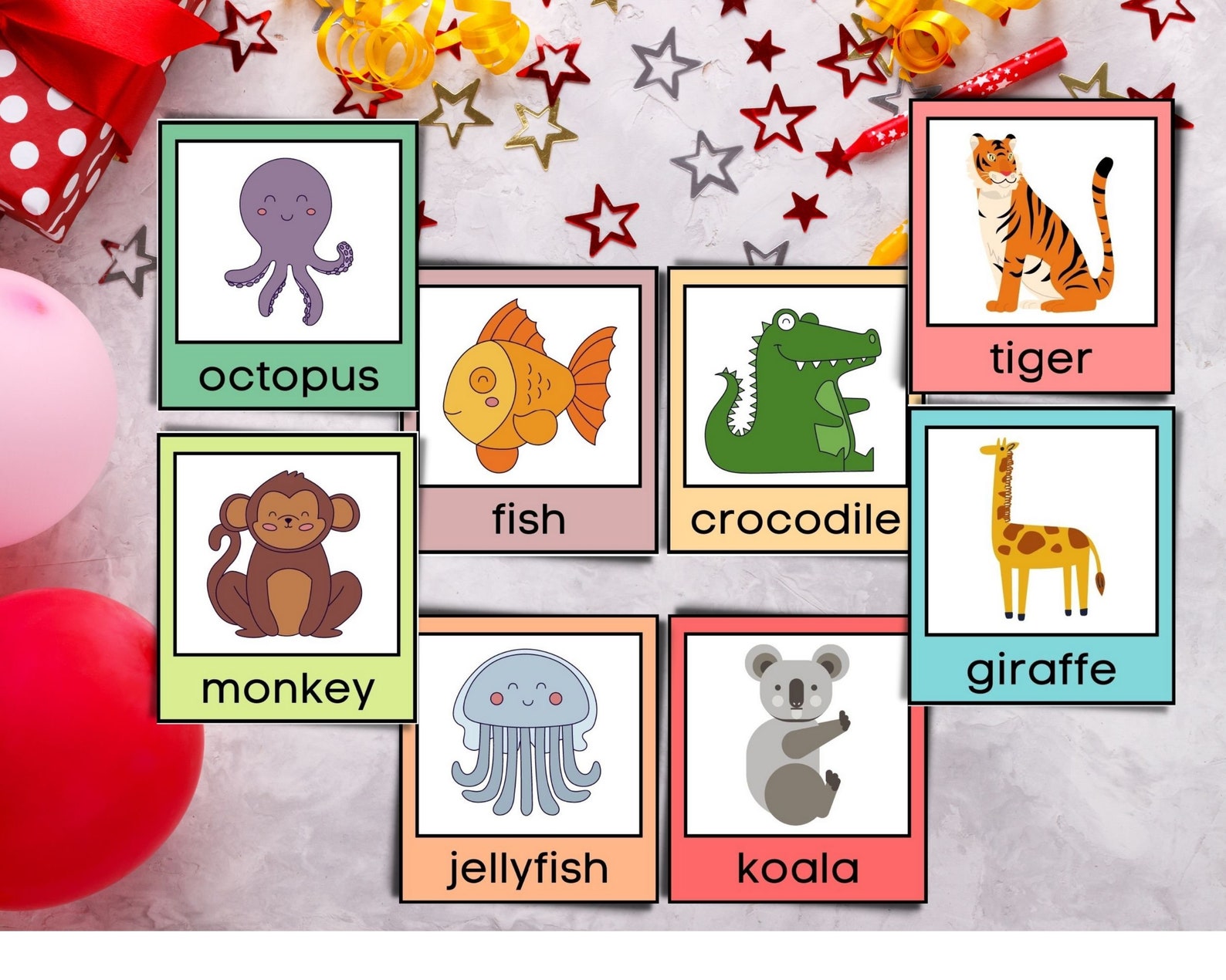 40 Animal Flash Cards Printable Animal Flash Cards Montessori Animal ...