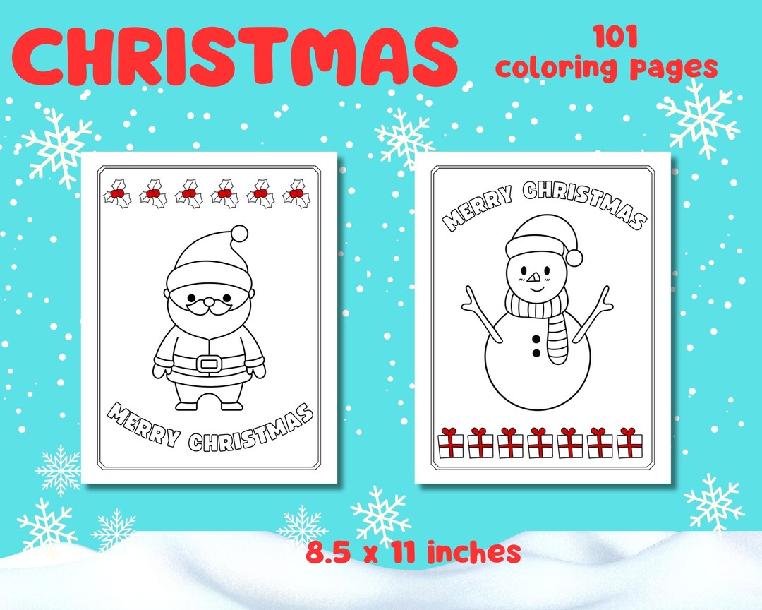 101 Christmas Coloring Pages Winter Preschool Pre-k Kindergarten Fine ...