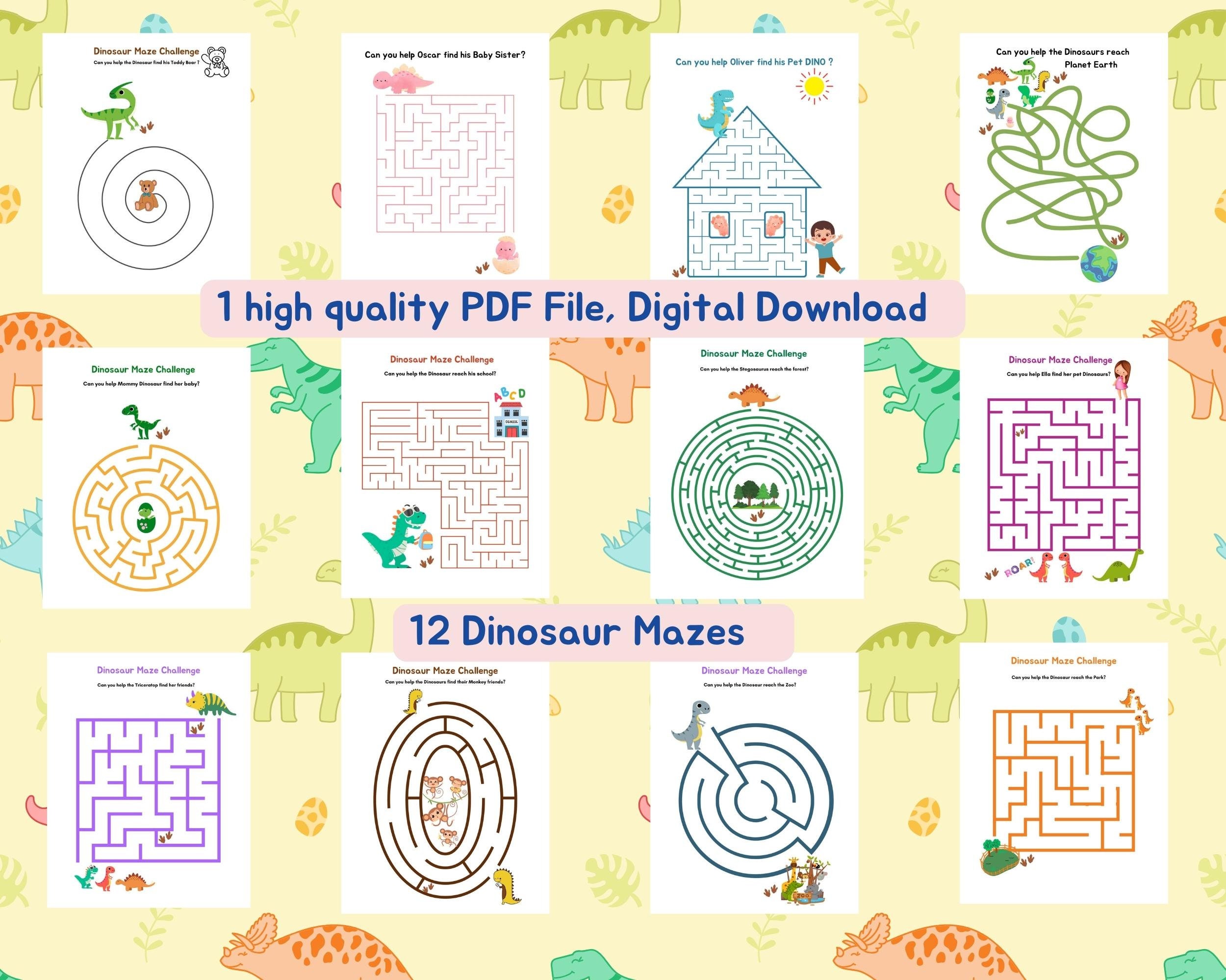 70 Pages Dinosaur Bundle Scissor Skills Cutting Worksheets, Coloring ...