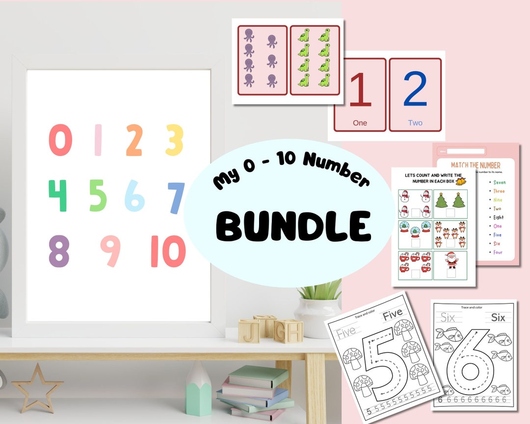 Preschool Pre-k Kindergarten Math Learning Bundle, Printable Activity ...