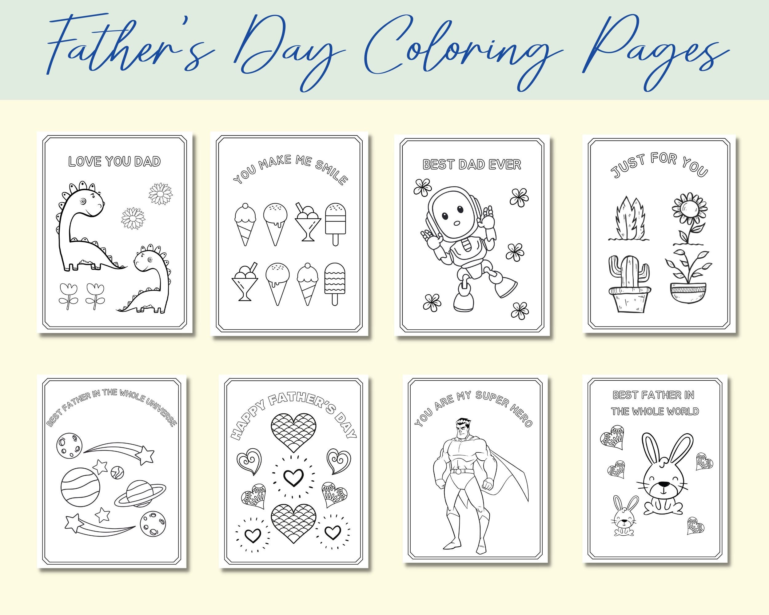 16 Easy and Simple Coloring Pages for Father's Day | Printable Father's ...