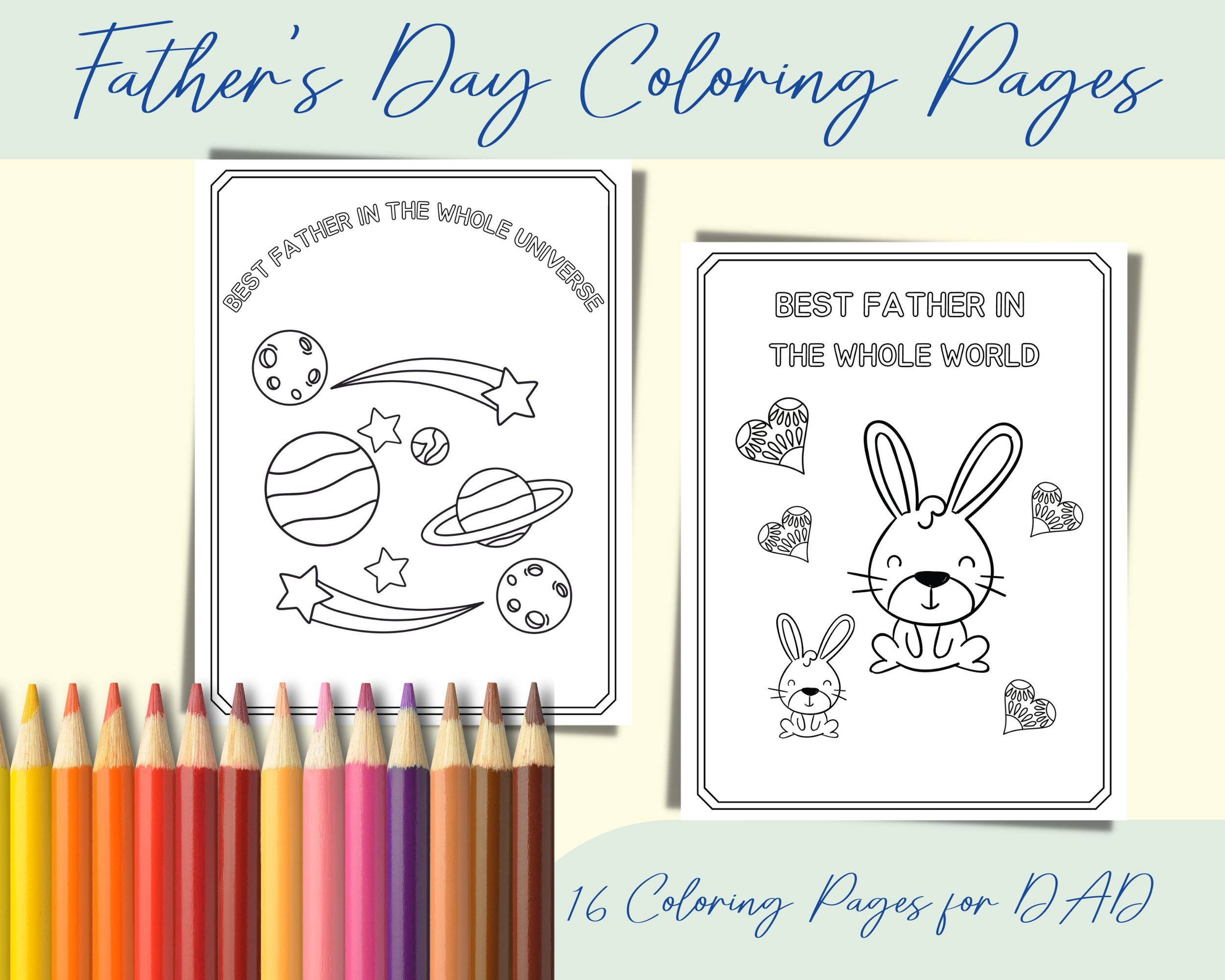 16 Easy and Simple Coloring Pages for Father's Day | Printable Father's ...