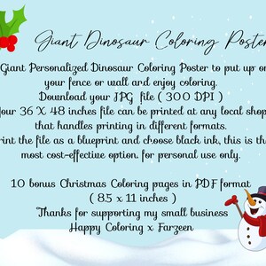 XXL Giant Dinosaur Poster GIANT Coloring Poster for Kids Dinosaur ...