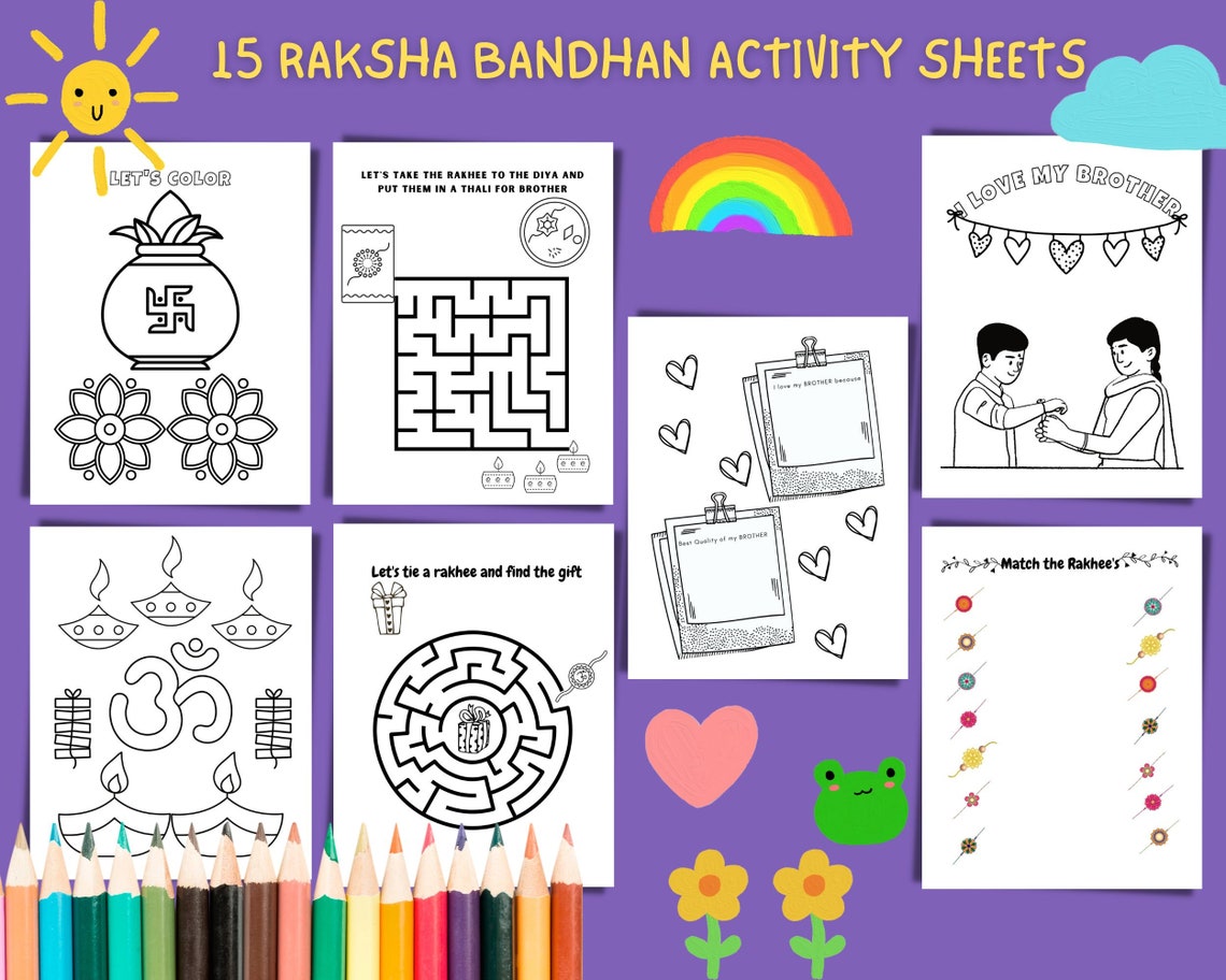 15 Raksha Bandhan Activity Pages for Preschoolers Printable Worksheets ...