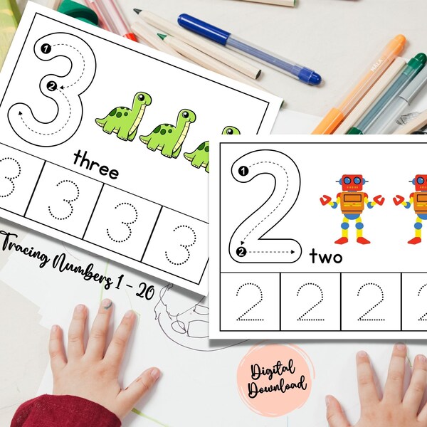 Number Tracing Chart - Etsy