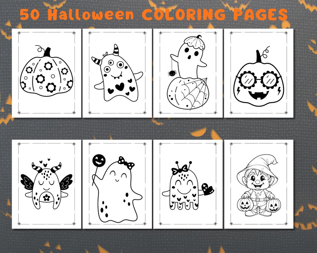 50 Halloween Coloring Pages for Preschoolers, Easy Halloween Coloring ...
