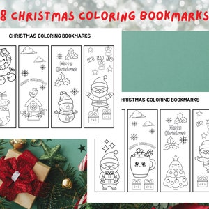 8 Christmas Coloring Bookmarks Printable Christmas Coloring Bookmarks ...