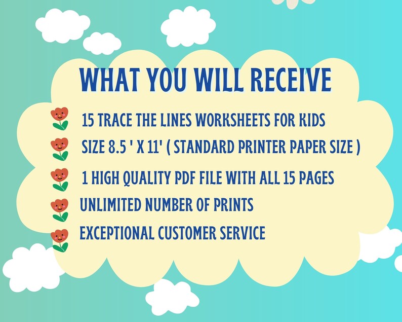 15 Trace the Lines Preschool Worksheets for Kids Line Tracing and Join ...