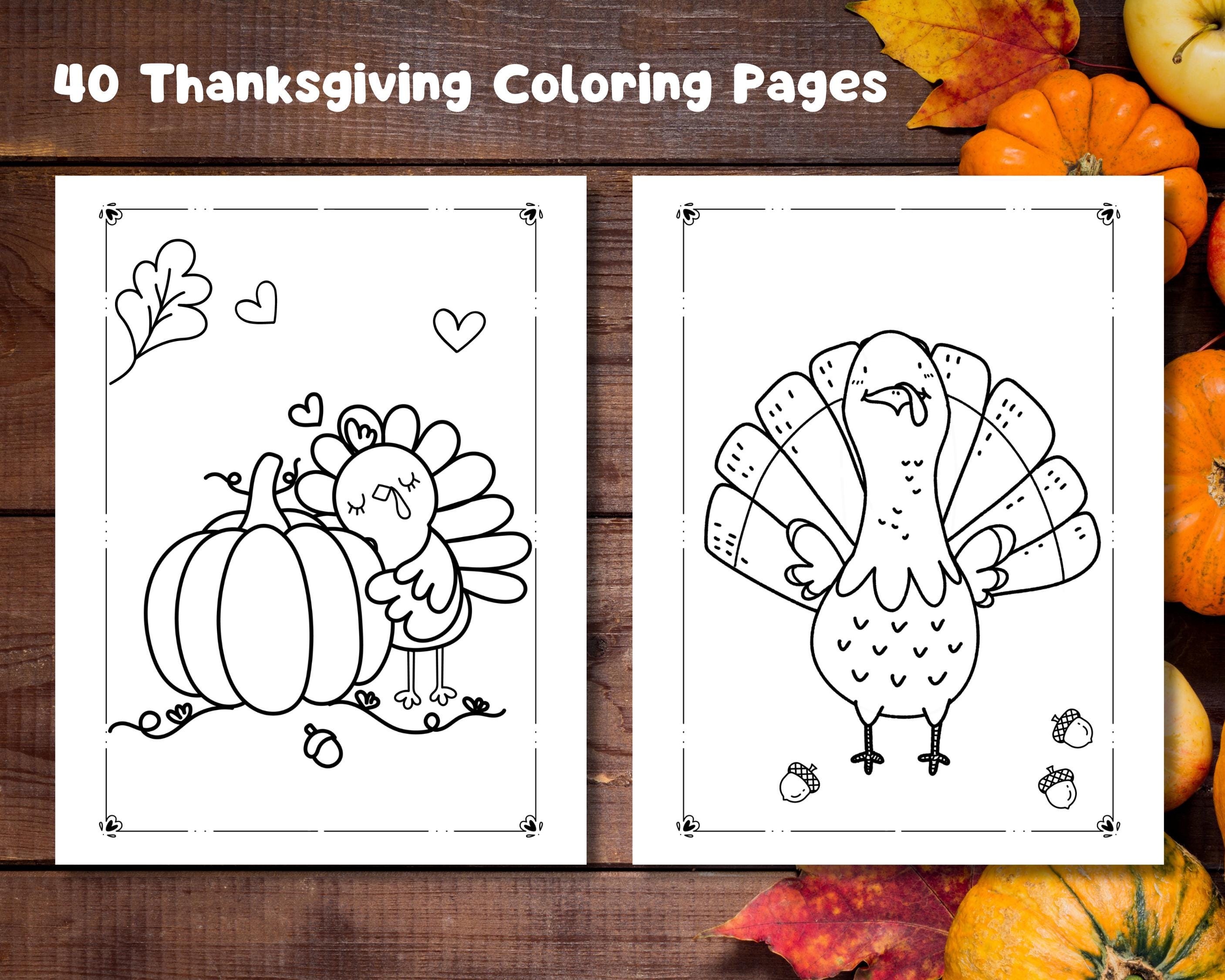 40 Thanksgiving Coloring Pages for Preschoolers, Easy Thanksgiving ...
