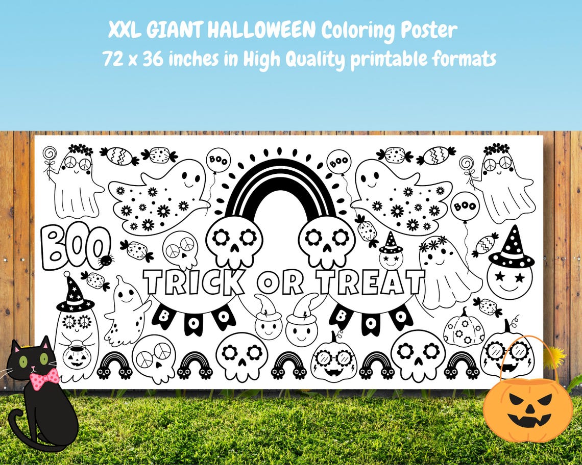 Giant Halloween Coloring Poster | GIANT Coloring Poster for Kids ...