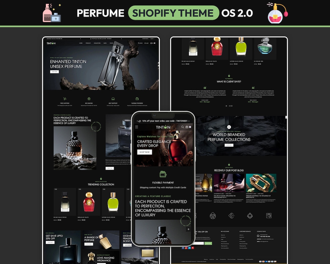 Minimalist Perfume Shopify Theme | Fragrance Website Template | Luxury ...