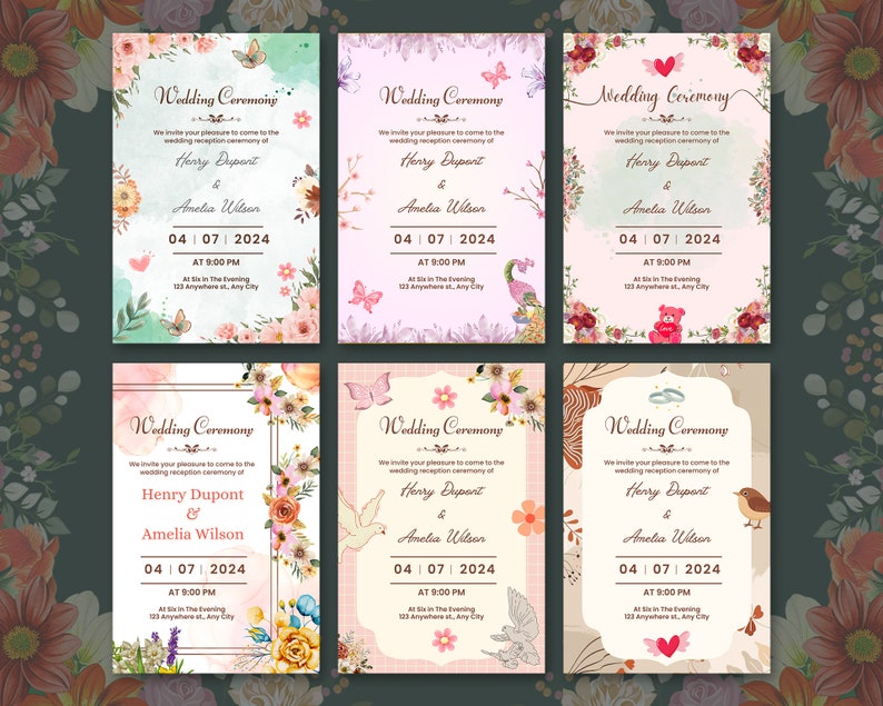 Invitation Card Wedding Card Editable Invitation Card Minimal ...
