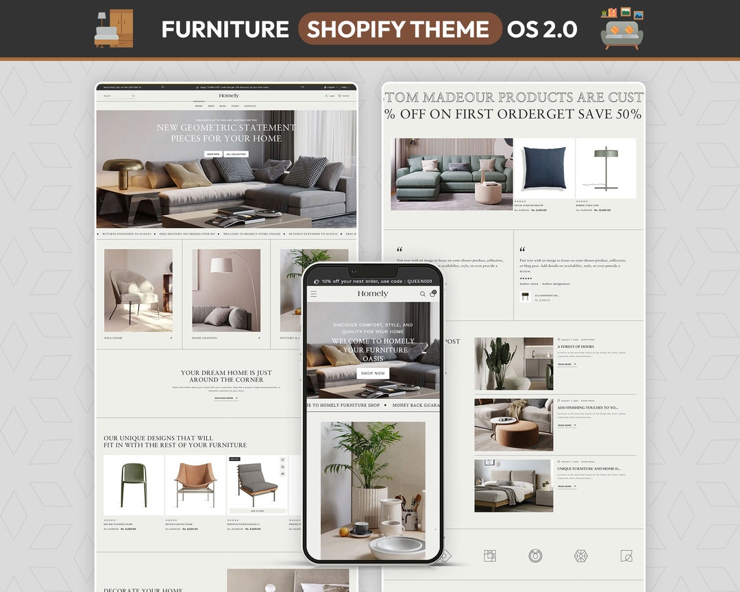 Minimalist Furniture Shopify Theme | Modern Home Decor Template ...