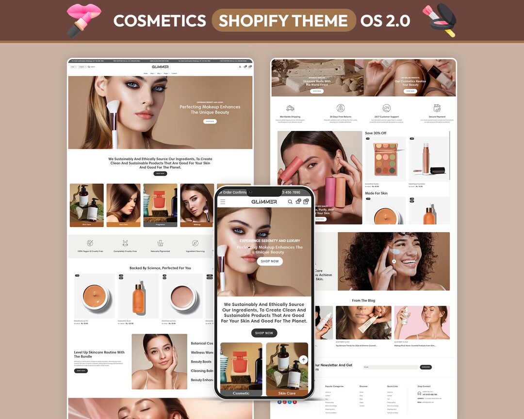 Cosmetic Shopify Theme, Beauty & Skincare Store Template, Modern ...