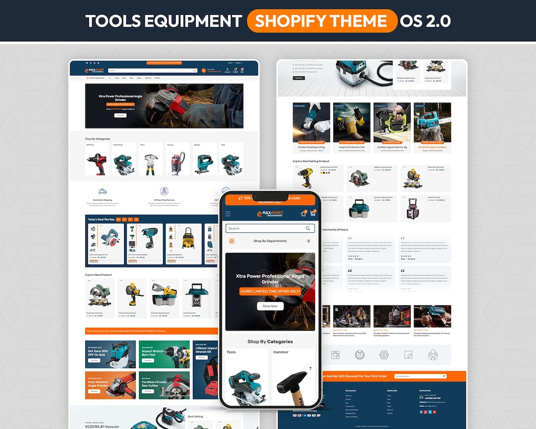 Industrial Tools Shopify Theme | Hardware Store Website Template ...