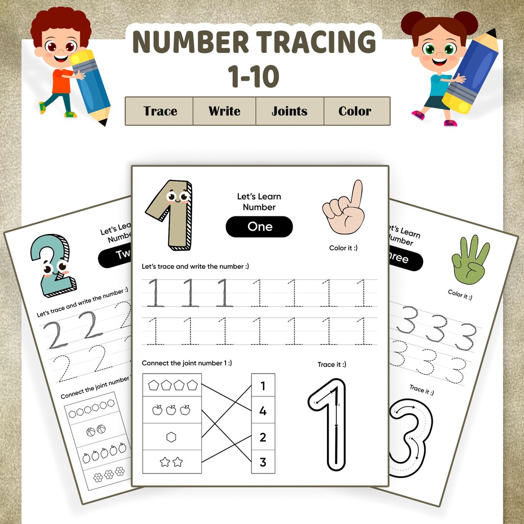Preschool and Pre-k Number Learning | Number Tracing Poster | Counting ...
