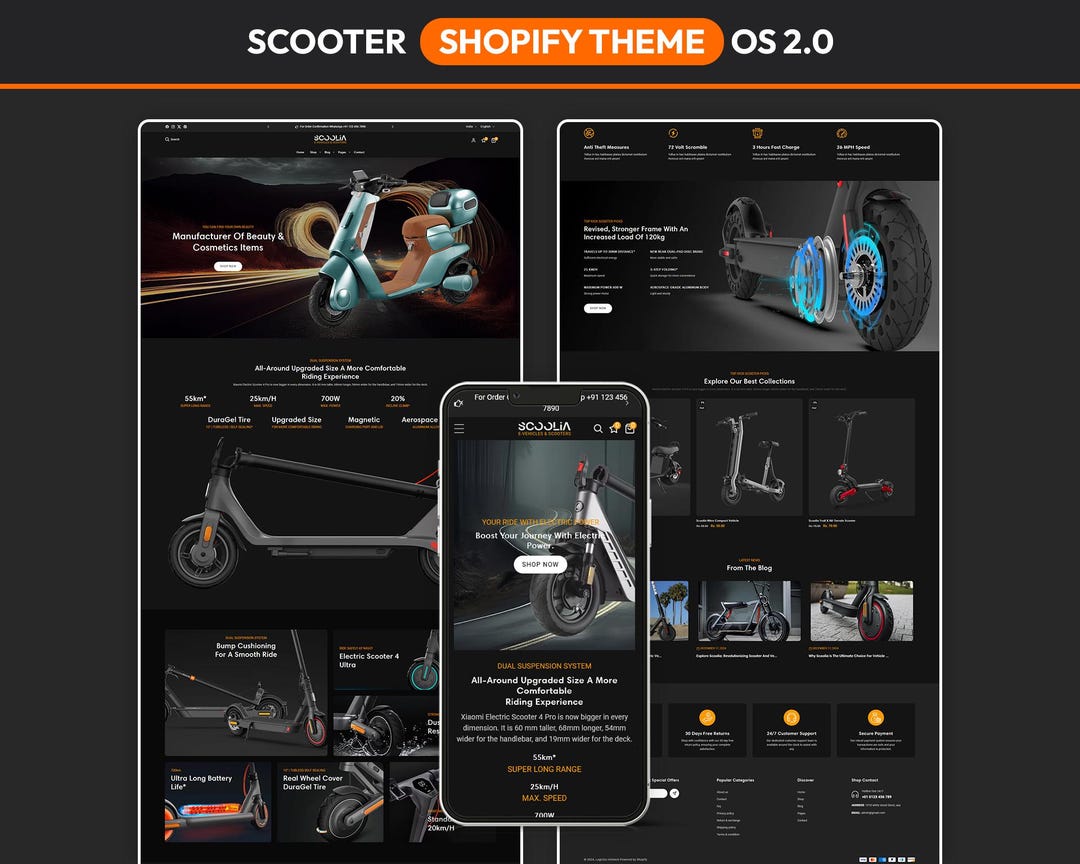 Scooter Shopify Theme, Modern Store Design, Electric Bike Website ...