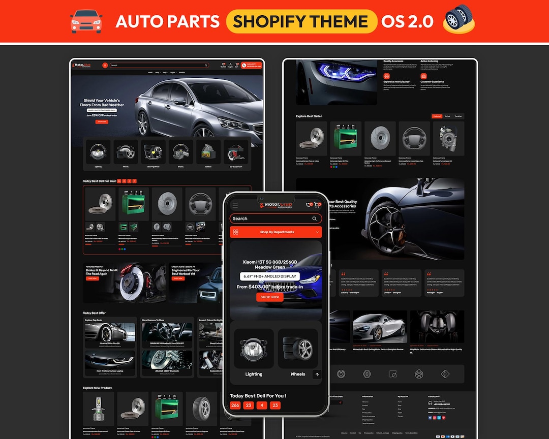 Auto Parts Shopify Theme, Vehicle Store Template, Car Accessories ...