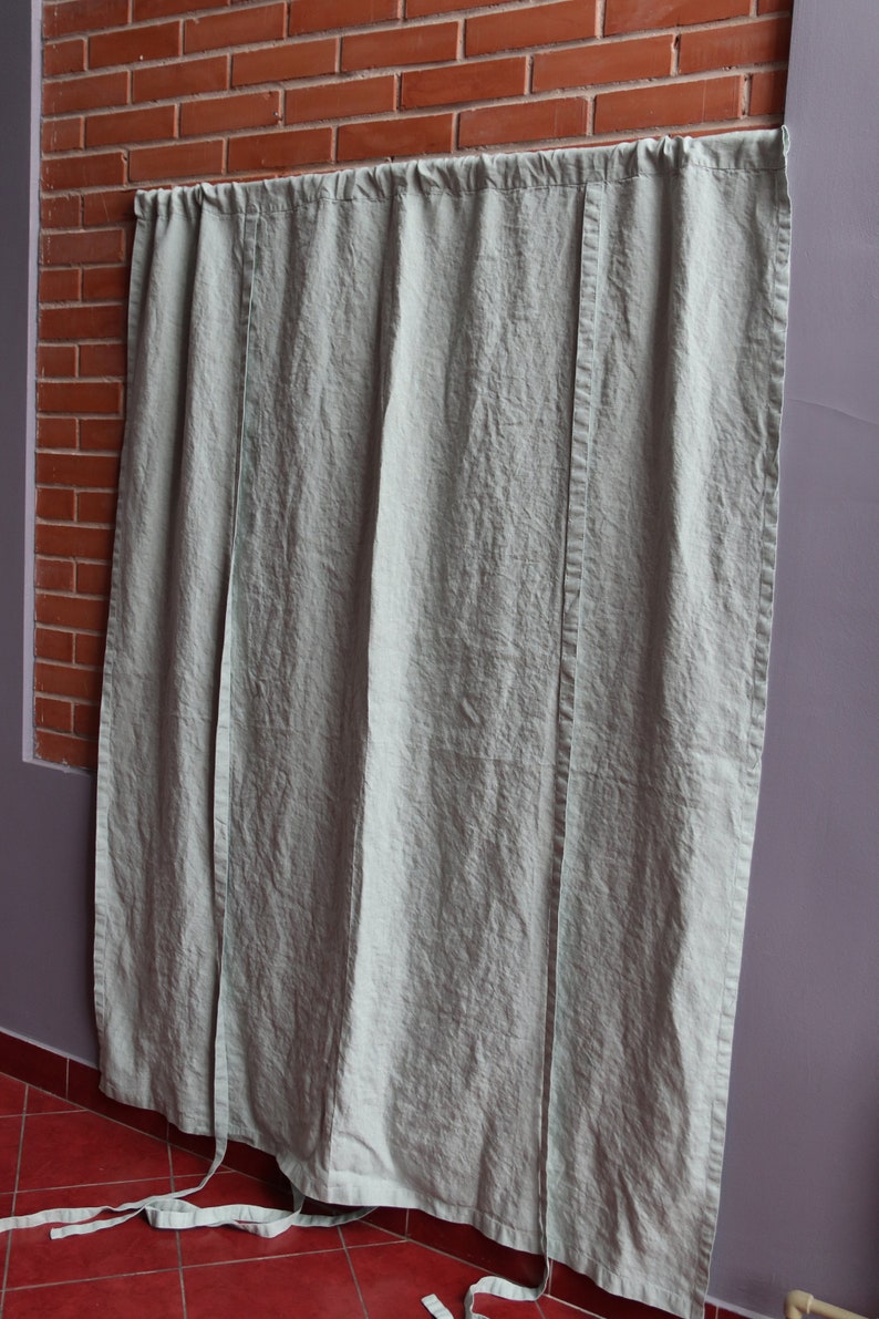 CURTAINS LINEN Blind, Linen Cafe Curtains, French Country Living Room ...