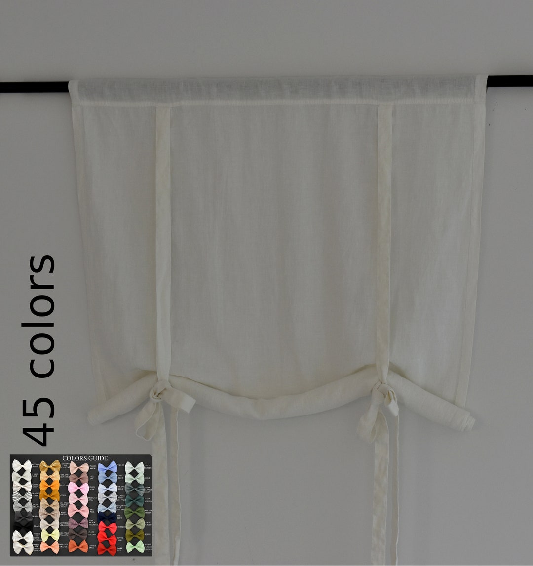 CURTAINS LINEN Blind, Linen Cafe Curtains, French Country Living Room ...