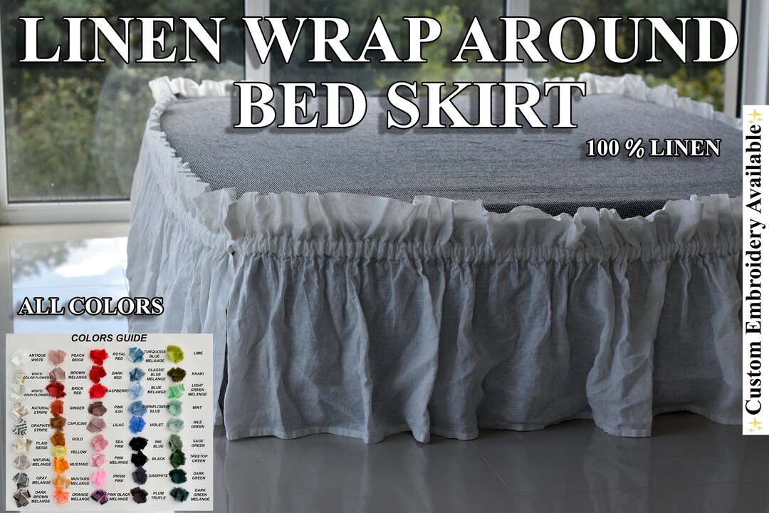 LINEN SKIRT CUSTOM Bed Skirt Bedskirt / Linen Bed Skirt Bed Skirt ...